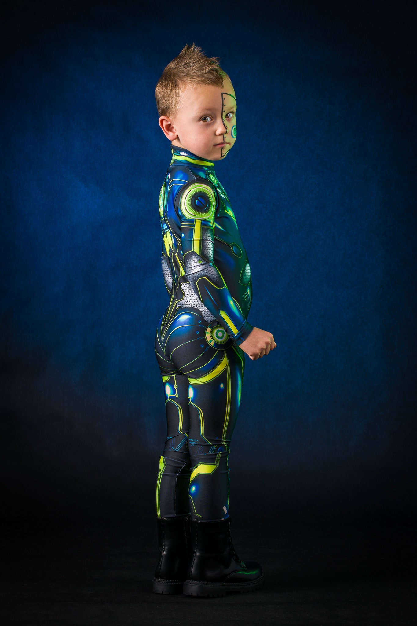 Green CYBER HERO Halloween Costume - KIDS Edition, Kids Full Body ...