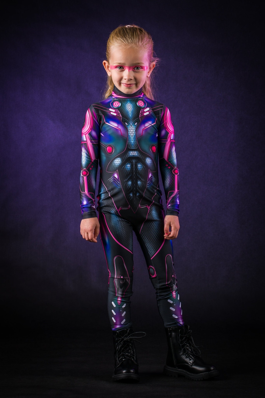 Pink CYBER HERO Halloween Costume - KIDS Edition, Kids Full Body ...