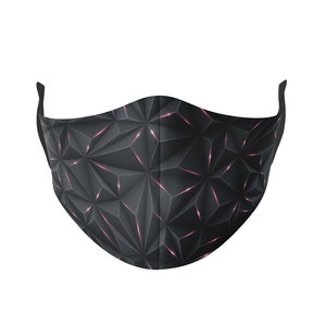 Three Layers Face Mask, Pink 3D Blocks Face Mask, Reusable Face Mask ...