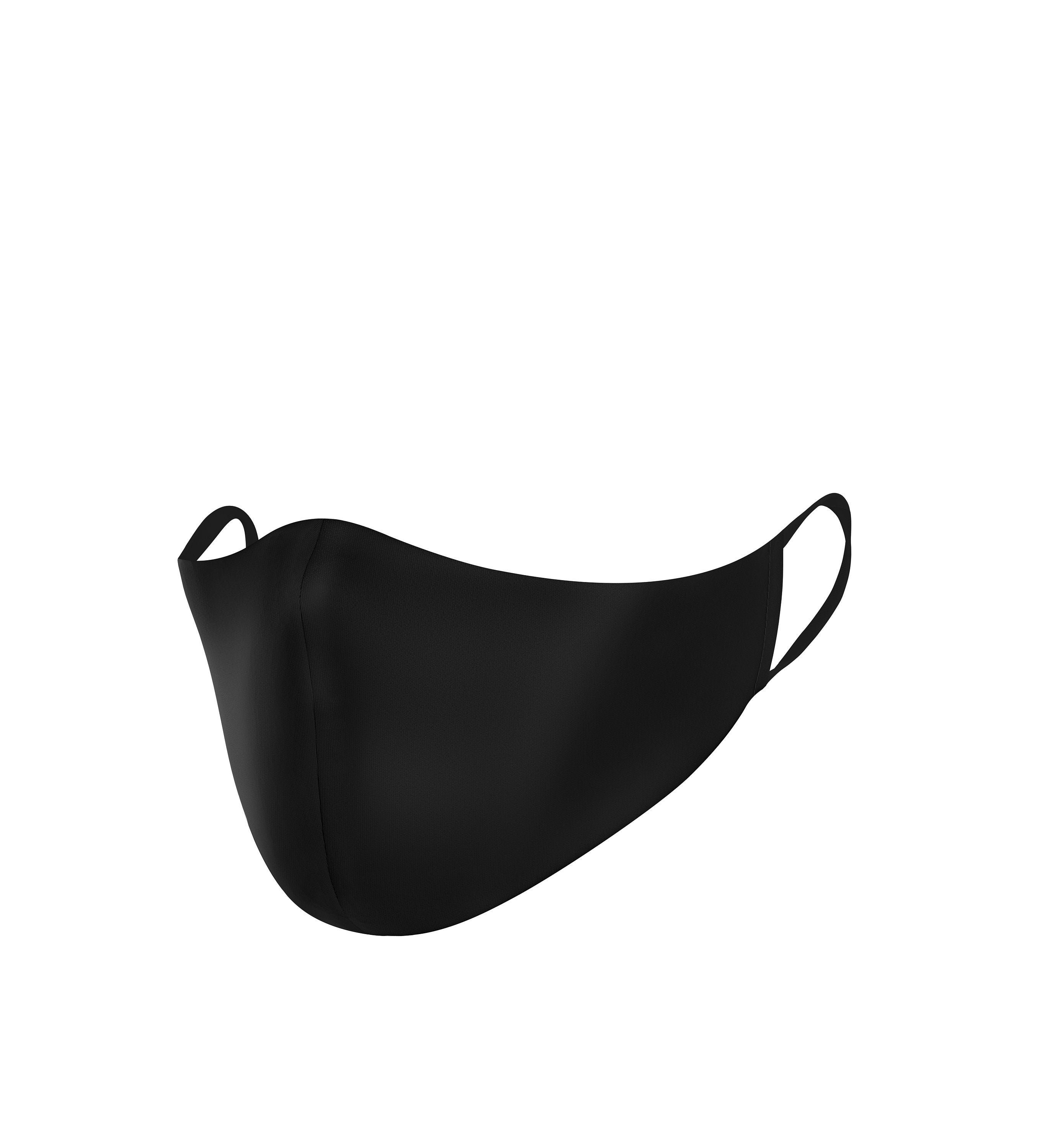 Three Layers Face Mask, All Black Face Mask, Reusable Face Mask ...