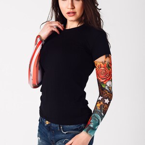 American Patriot Tattoo Tshirt, Temporary Tattoo, Tattoo Sleeve, Womens ...