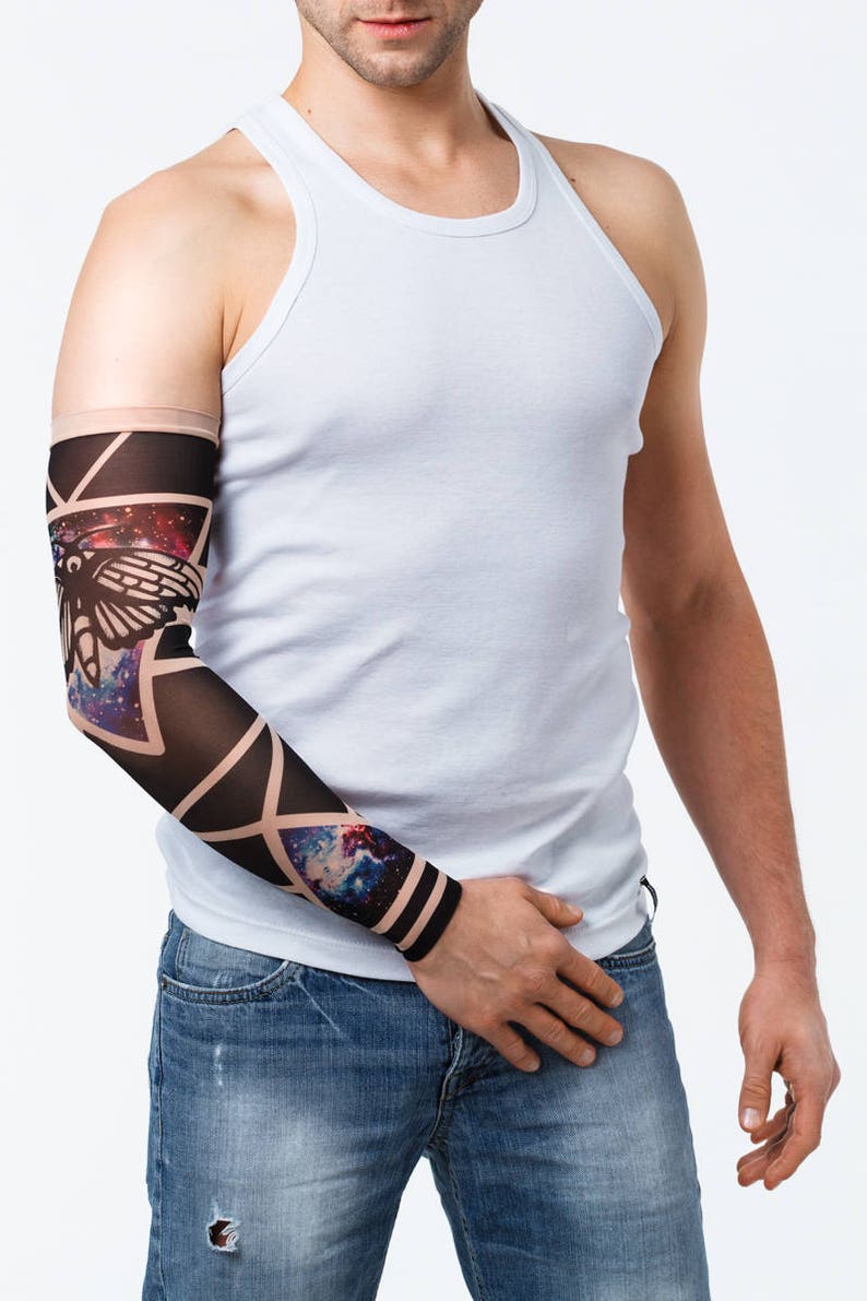 New Unisex COSMIC MOTH Mesh Tattoo Sleeve Fake Tattoo - Etsy