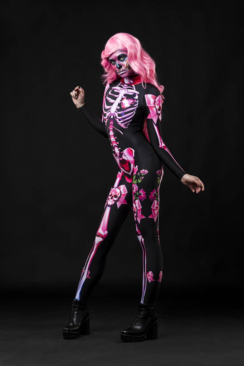 PINK SUGARSKULL SKELETON Halloween Costume Sexy Catsuit | Etsy