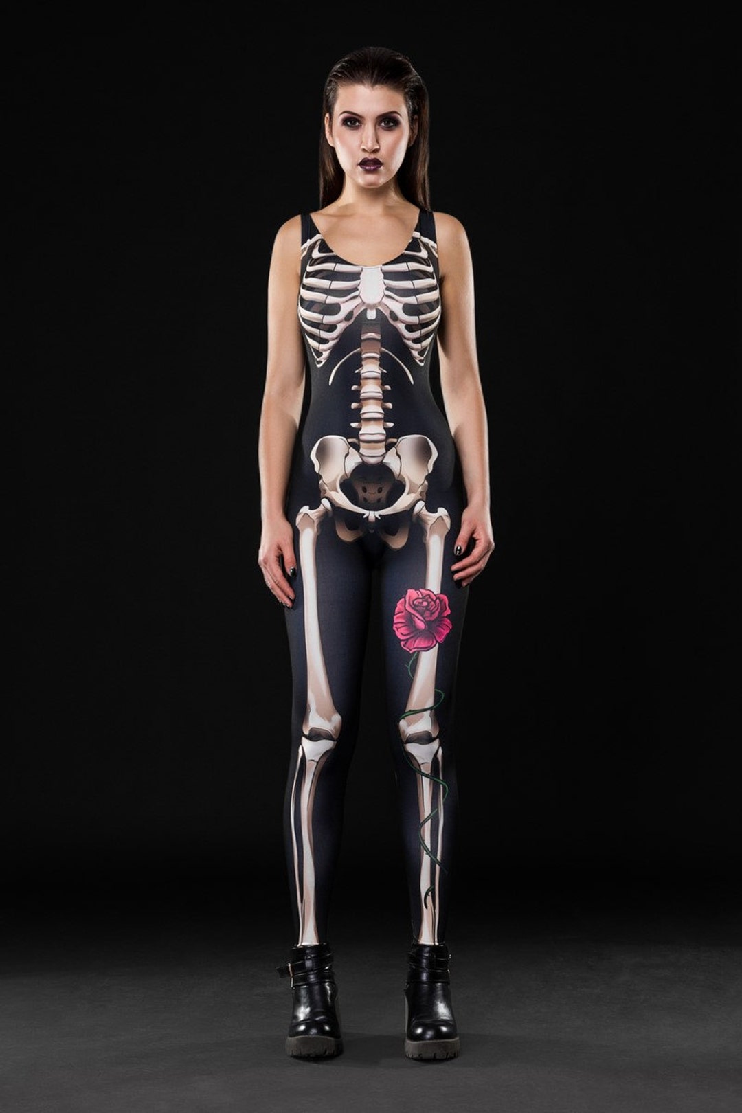 MS DEATH Halloween Costume, Skeleton Catsuit, Skeleton Jumpsuit ...