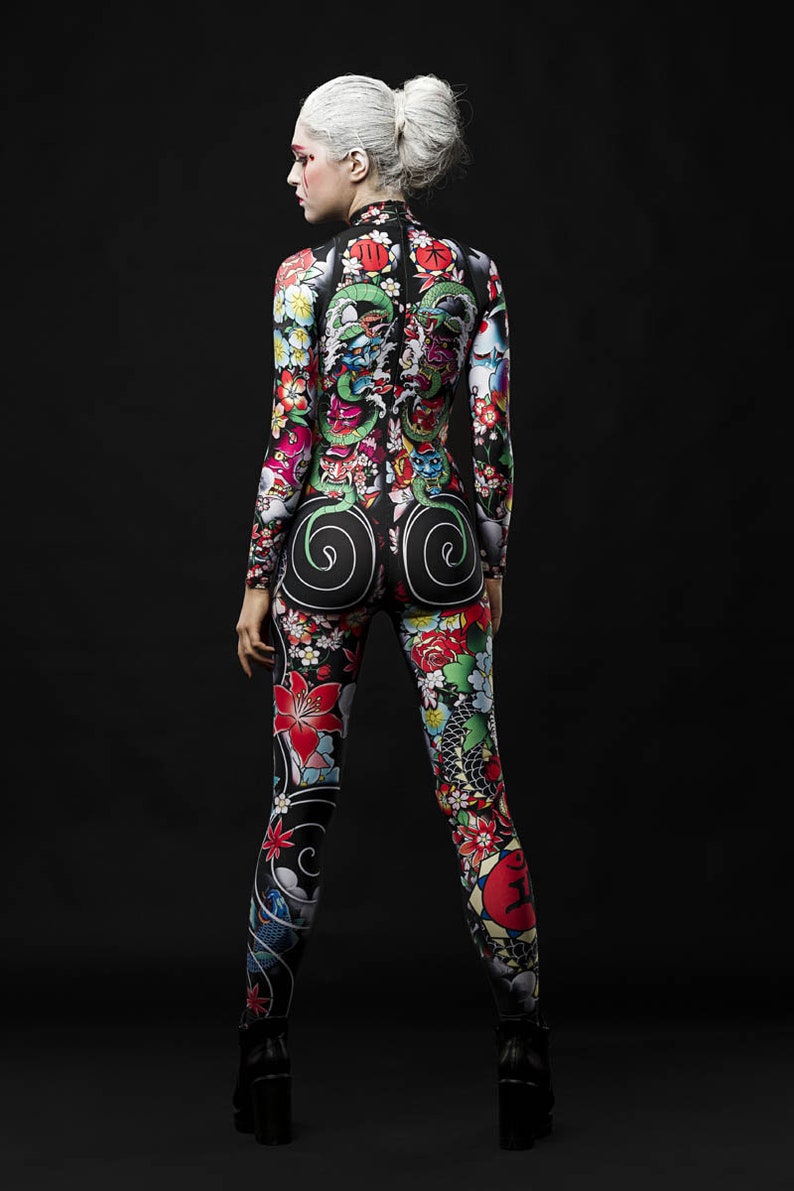 YAKUZA STYLE Halloween Costume Geisha Costume Tattoo - Etsy Sweden