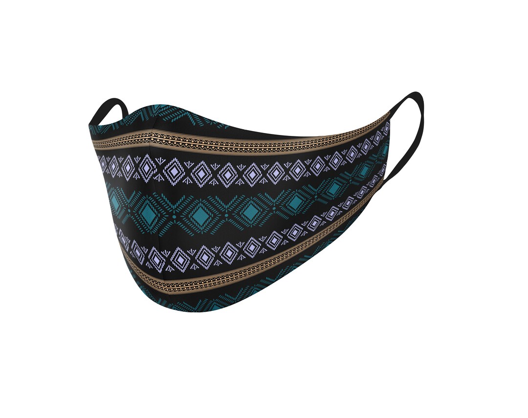 Three Layers Face Mask, Aztec Tribal Face Mask, Reusable Face Mask ...