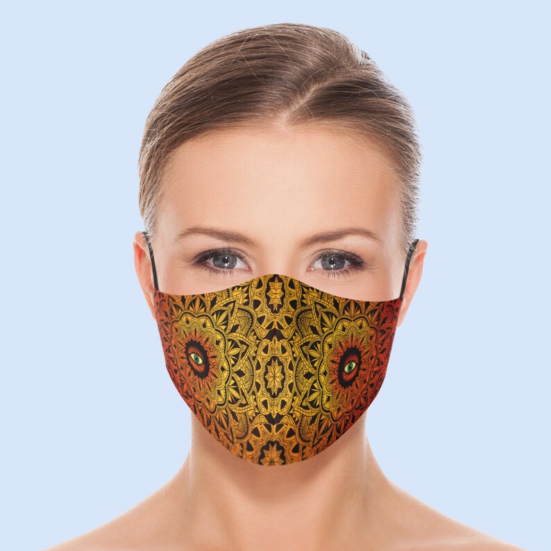Three Layers Face Mask Mysterious Eyes Face Mask Reusable - Etsy