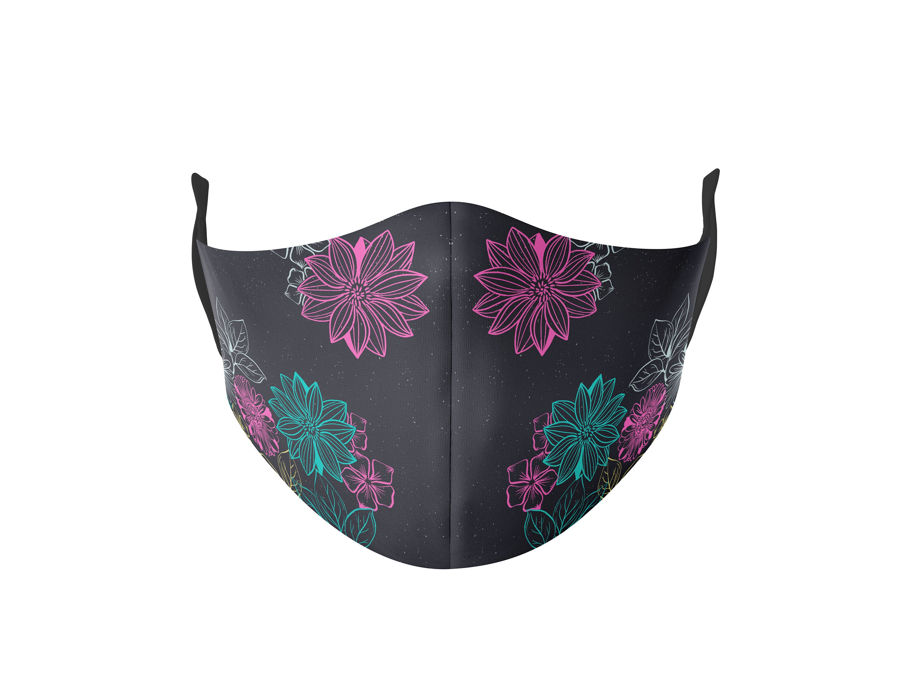 Three Layers Face Mask Delicate Flowers Face Mask Reusable | Etsy