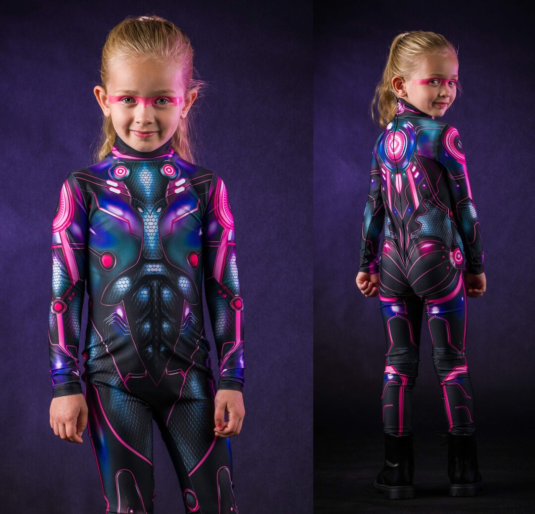 Pink CYBER HERO Halloween Costume KIDS Edition, Kids Full Body ...