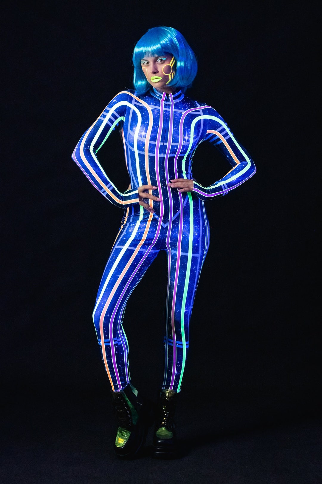 SPACE LINES UV Reactive Costume for Women, Halloween Costume ...