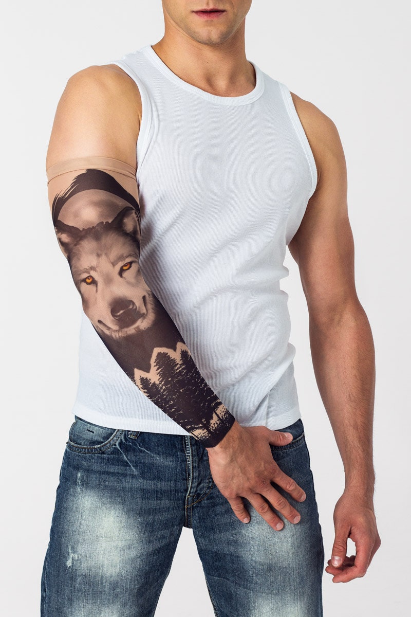Temporary Tattoo INTO THE WILD Unisex Mesh Tattoo Sleeve | Etsy