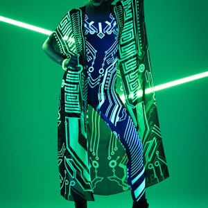 CYBER UV REACTIVE Kimono, Festival Kimono, Festival Outfit, Rave Kimono ...