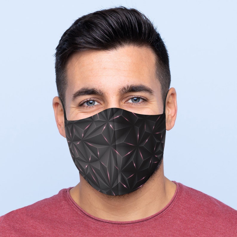 Three Layers Face Mask Pink 3D Blocks Face Mask Reusable | Etsy