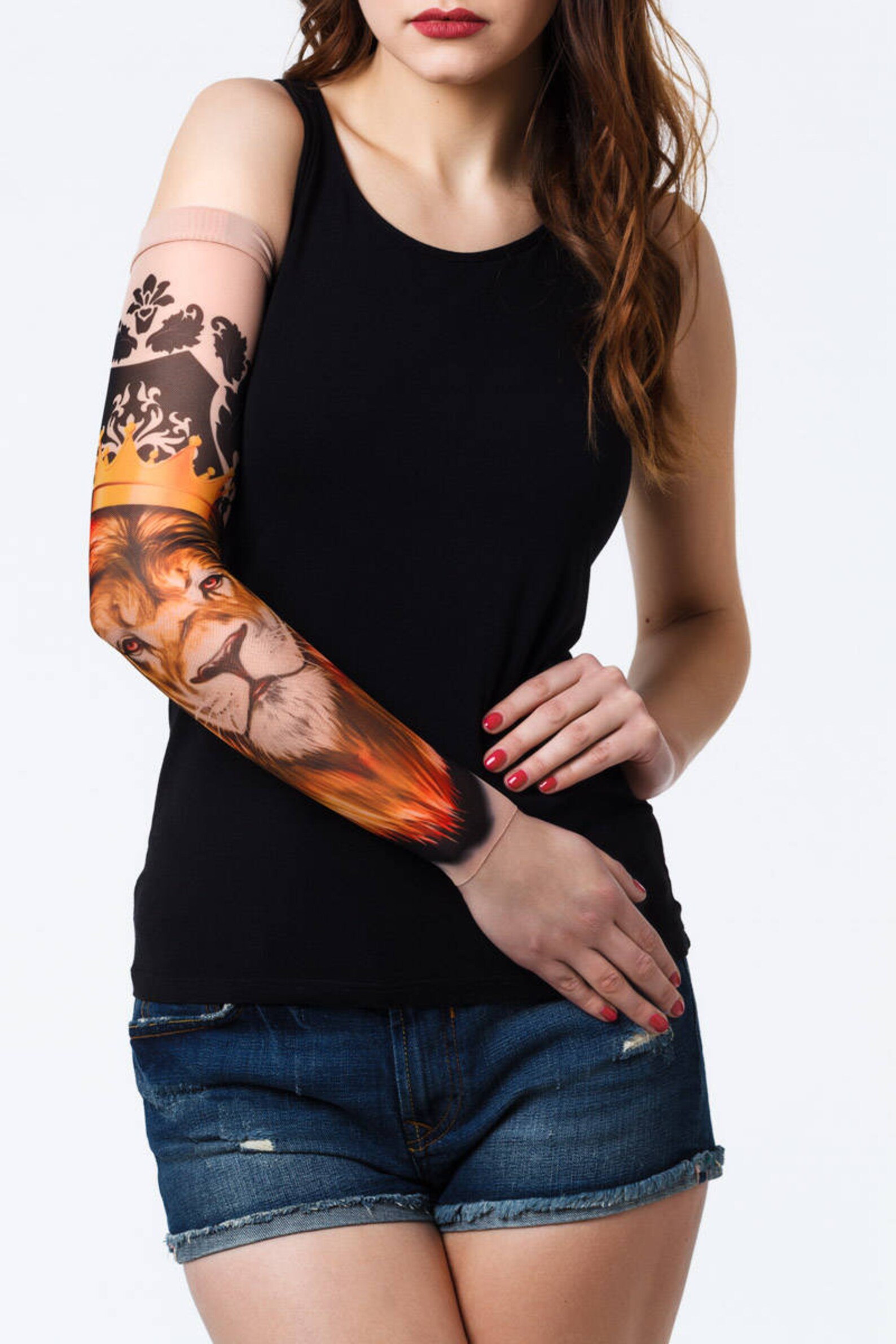 New! - Unisex LION THE KING Mesh Tattoo Sleeve, Fake Tattoo, Temporary ...