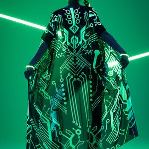 CYBER UV REACTIVE Kimono, Festival Kimono, Festival Outfit, Rave Kimono ...