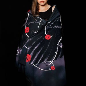 DARK RAVEN Scarf, Wings Scarf, Scarf Shawl, Womens Wrap, Wings Shawl ...