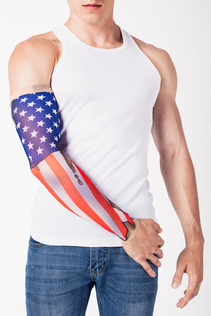 American Patriot (FLAG) Unisex Mesh Tattoo Sleeve, American Flag ...