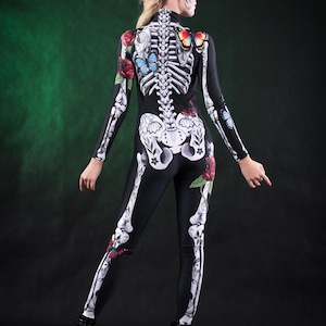 ROSES & BUTTERFLIES SKELETON Costume for Women, Halloween Costume, Los ...