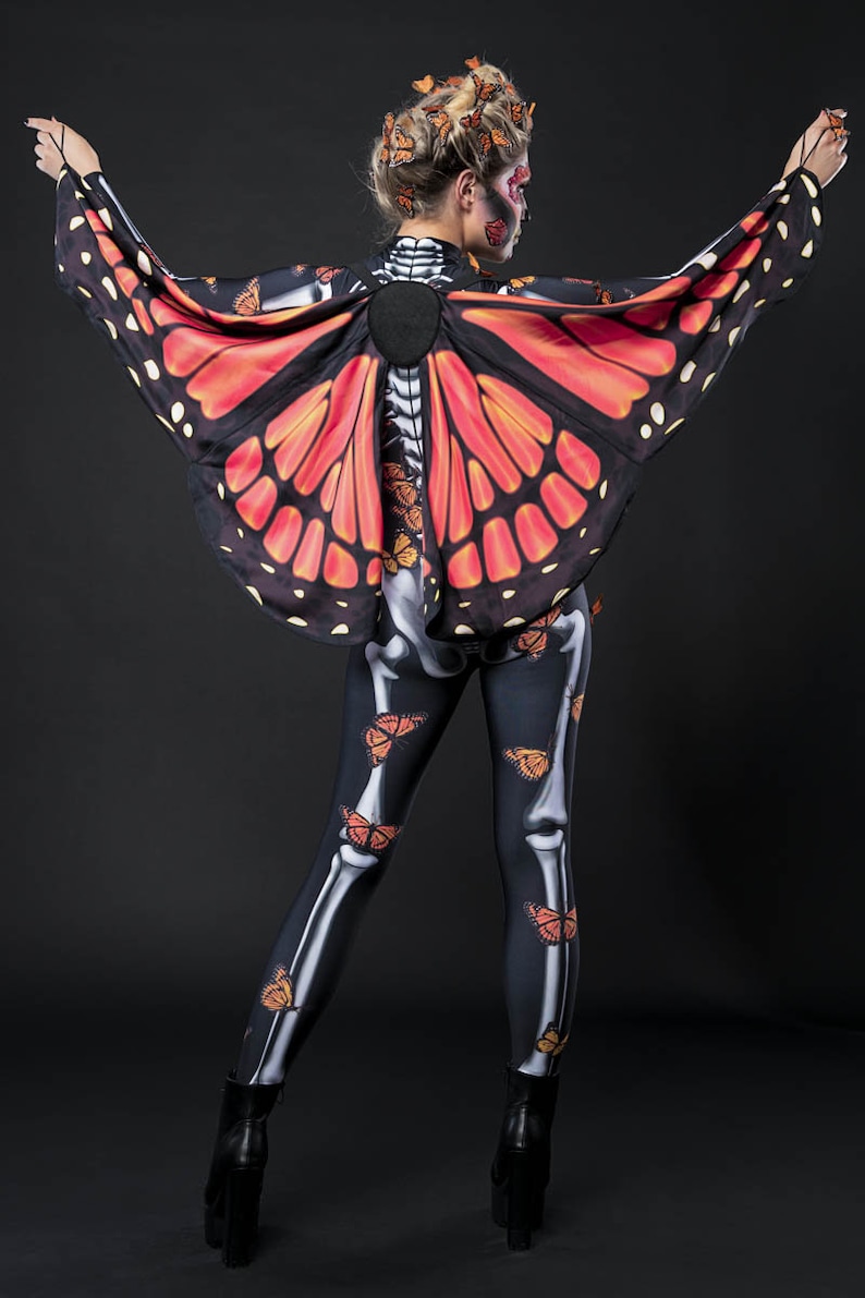 LADY BUTTERFLY Skeleton Halloween Costume & WINGS, Skeleton and ...