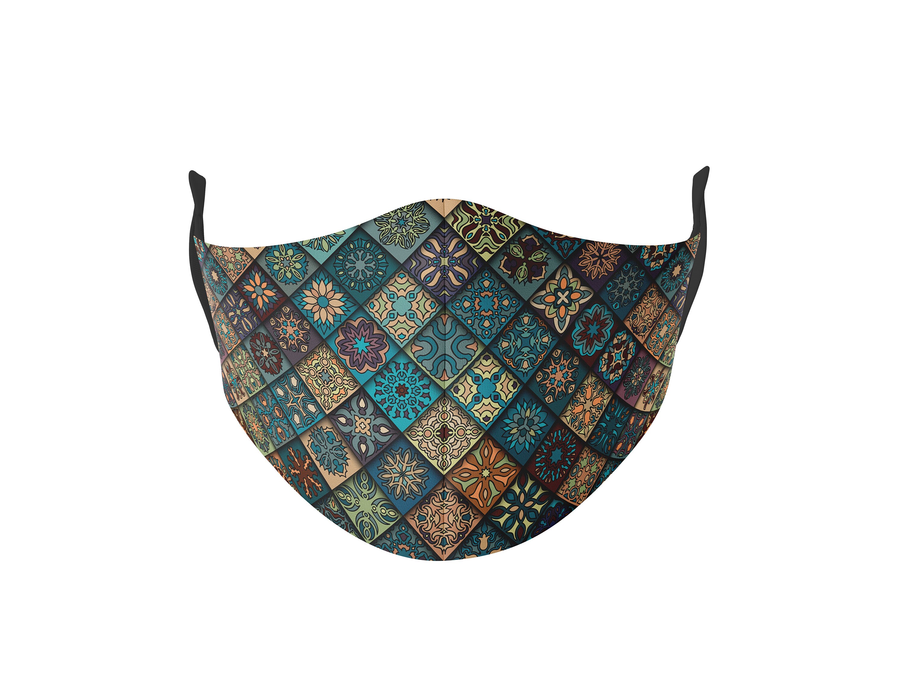 Three Layers Face Mask Mandala Mosaic Face Mask Reusable | Etsy