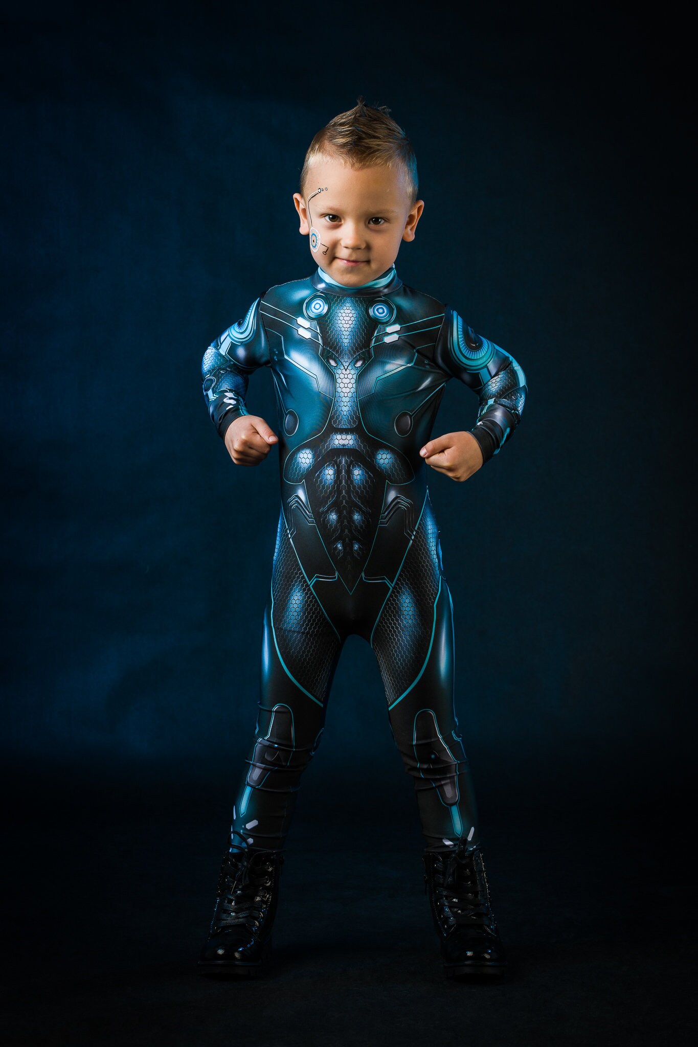 Blue CYBER HERO Halloween Costume KIDS Edition Kids Full - Etsy