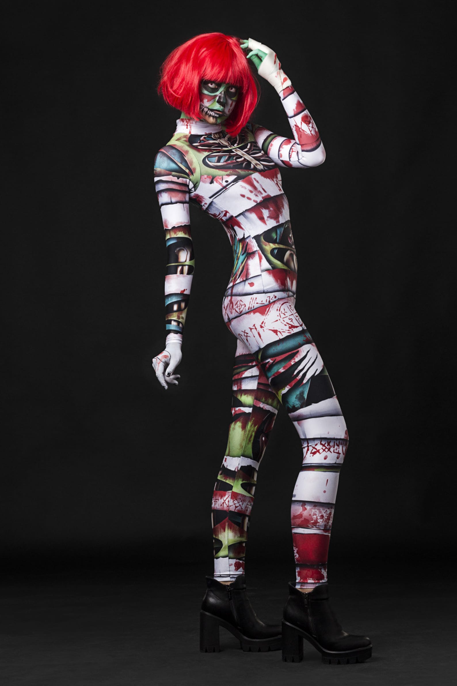 OCCULT MUMMY Halloween Costume, Spooky Halloween Catsuit, Mummy ...