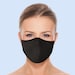 Three Layers Face Mask, All Black Face Mask, Reusable Face Mask ...