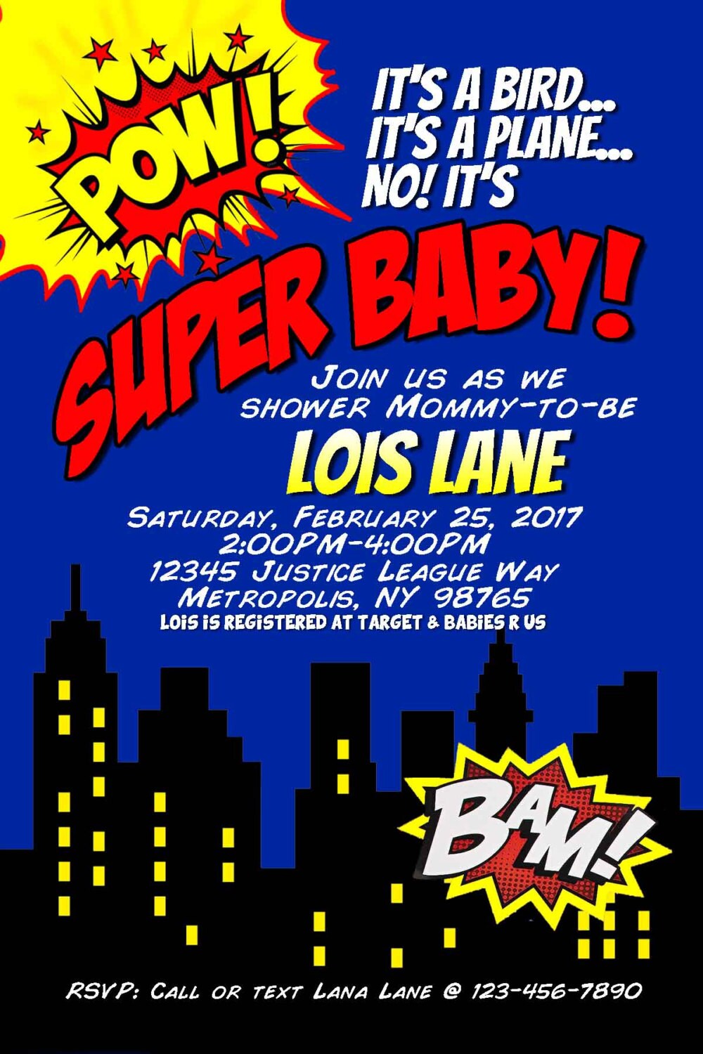 Superhero Super Baby Comic Shower Invitation - Etsy
