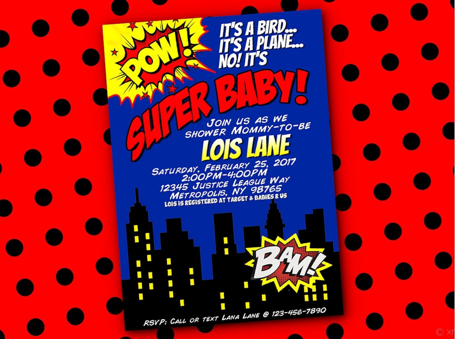 Superhero Super Baby Comic Shower Invitation - Etsy