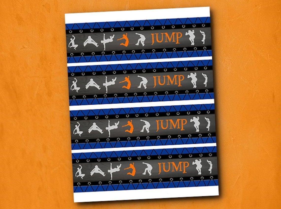Water Bottle Labels - Jump Trampoline Birthday Party - Etsy