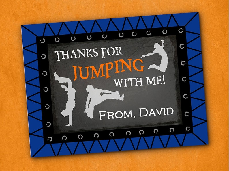 Jump Trampoline Party Personalized Thank You Cards - Etsy