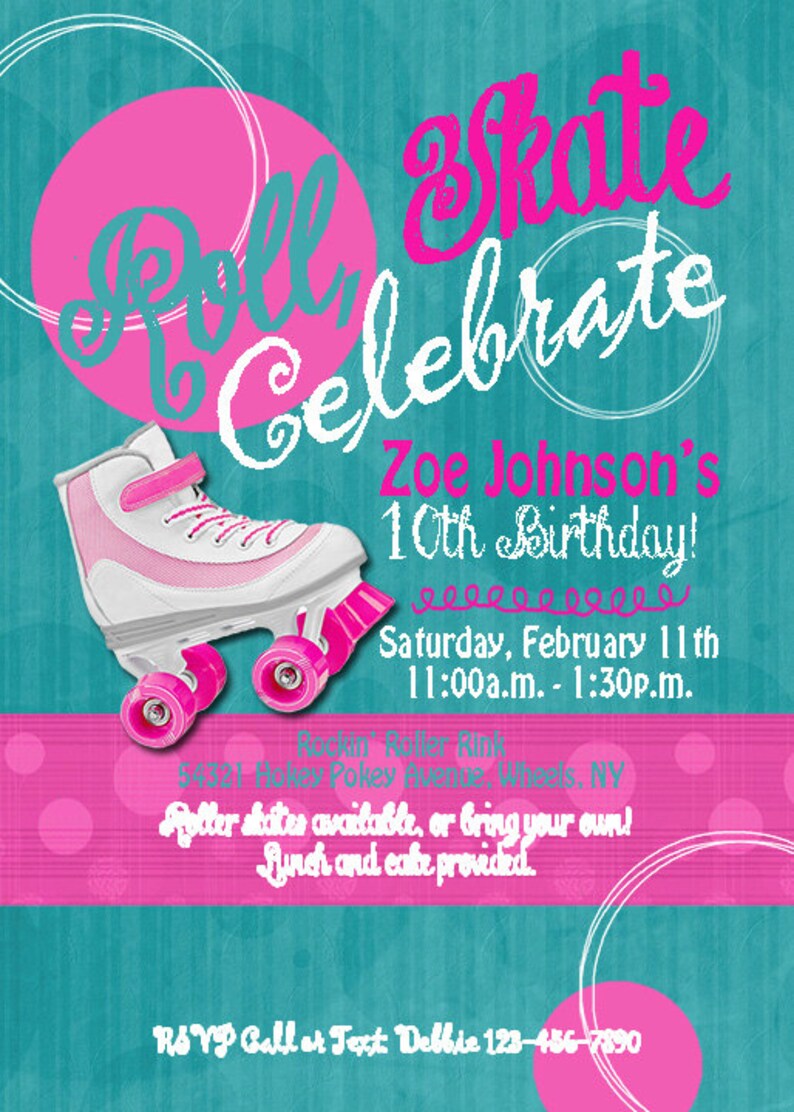 Roller Skating Roller Derby Skate Birthday Party - Etsy