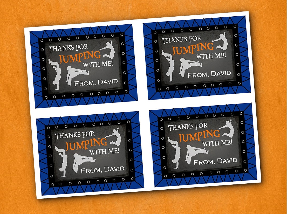 Jump Trampoline Party Personalized Thank You Cards - Etsy