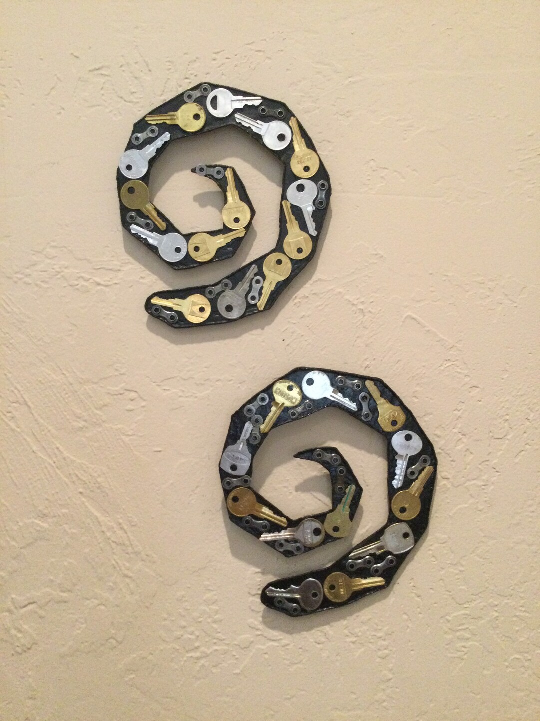 Upcycled Keys, Industrial Wall Art, Scrap Metal Spirals - Etsy