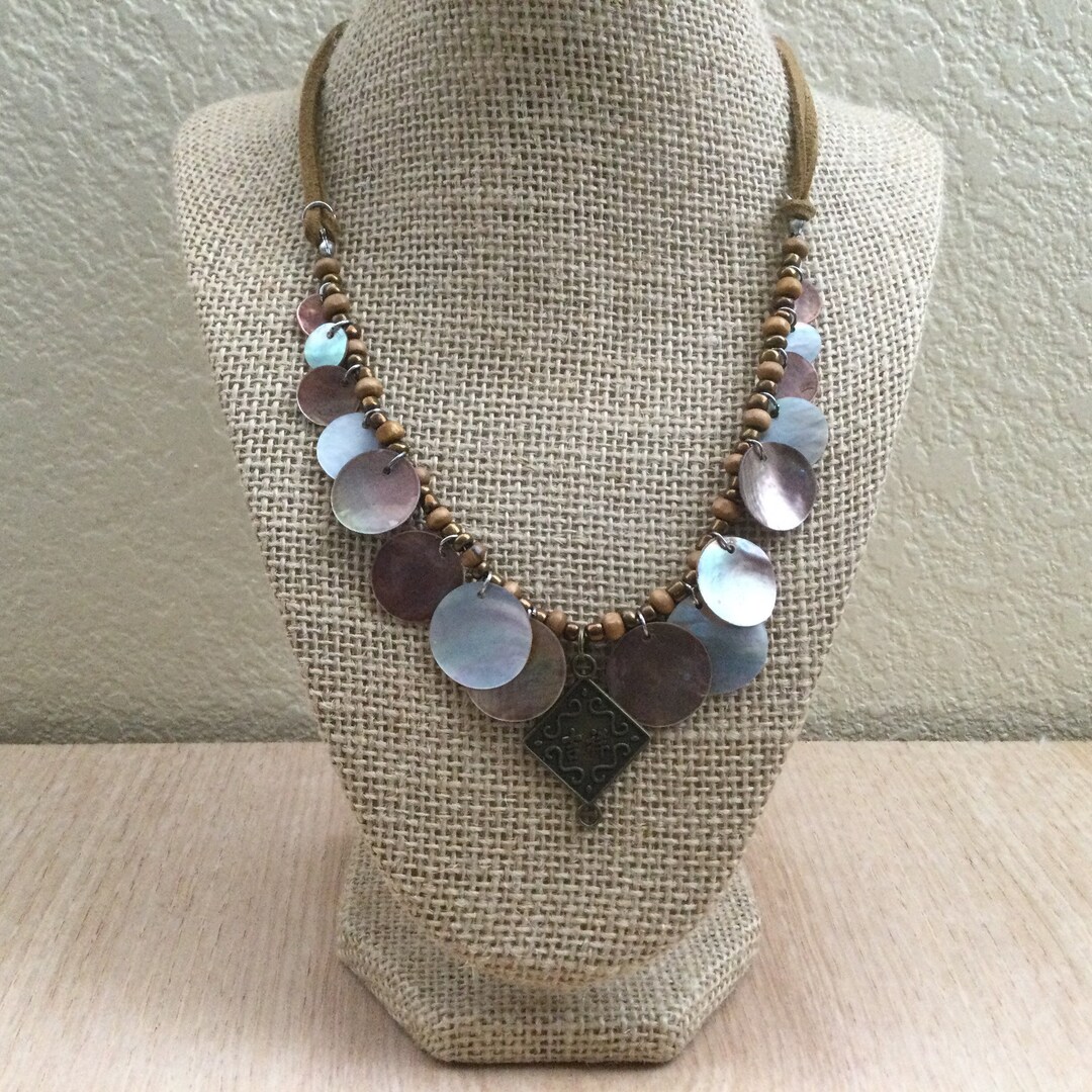 Abalone Shell Necklace Shell Bib Necklace Upcycled Jewelry - Etsy