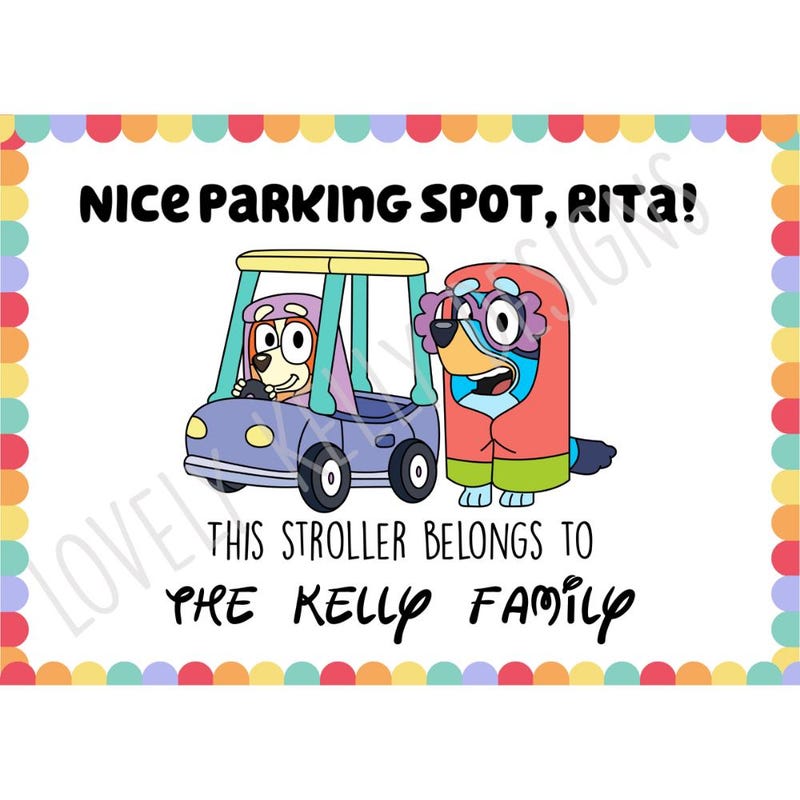 Bluey Stroller Tag - Etsy