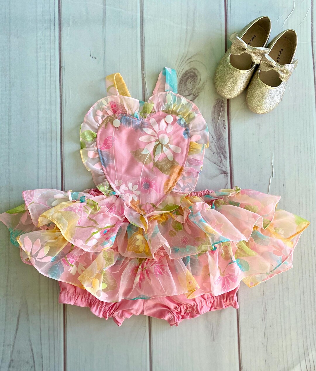 Vintage Inspired Heart Dress, Girls Heart Dress, Heart Romper, Heart ...