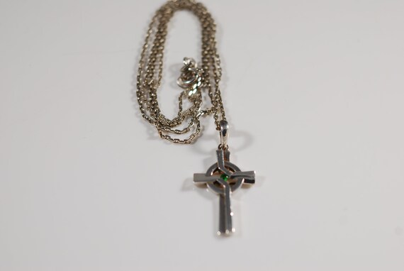 Beautiful SOLVAR Celtic Cross with Tiny Emerald Gemst… - Gem