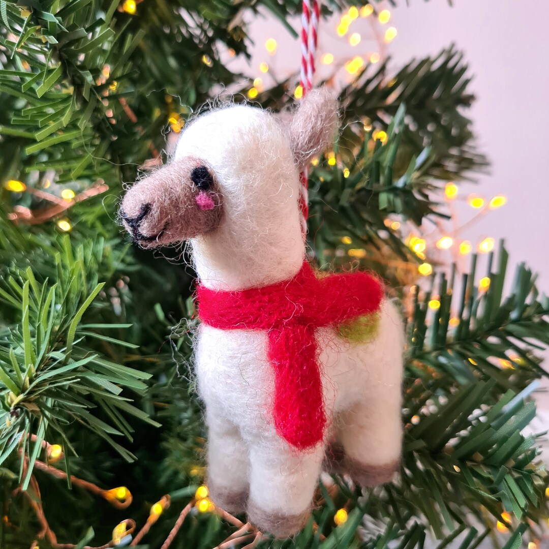 Felt Christmas Llama Alpaca Tree Decoration - Etsy
