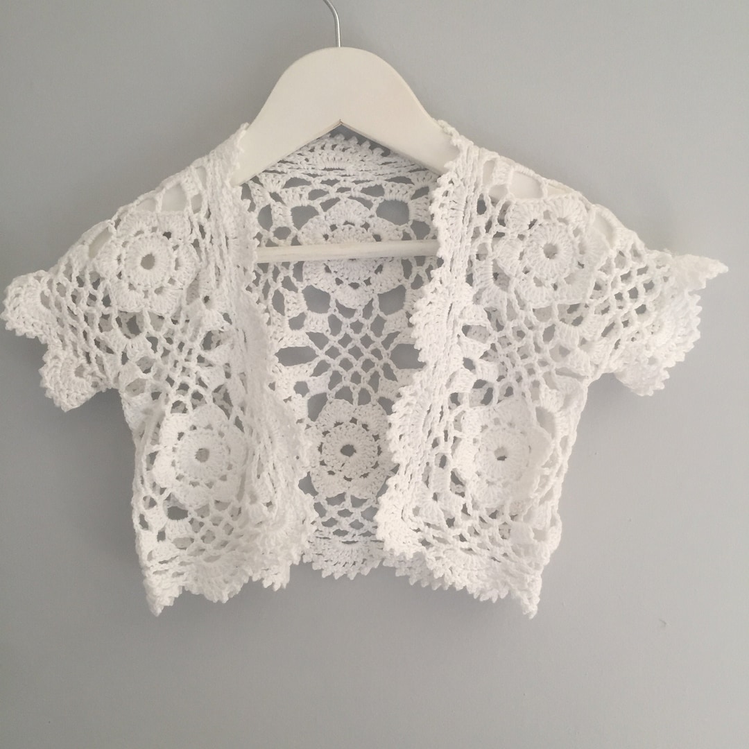 CROCHET Bolero Pattern, Communion Bolero, Girls Bolero, Flower Girl ...