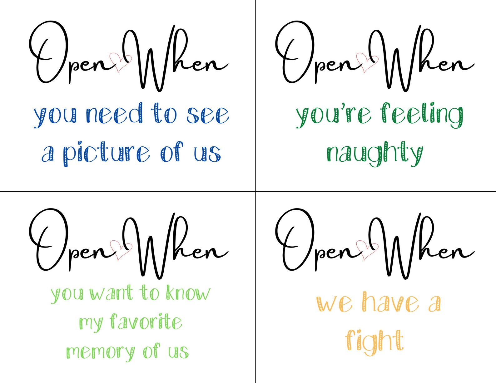Printable Open When Envelopes DYI Open When Gift for - Etsy