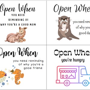 Printable Open When Envelopes - DYI Open When- Gift for Her - Printable ...