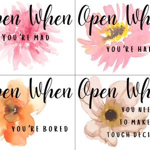 Printable Open When Envelopes - DYI Open When- Gift for Her - Printable ...