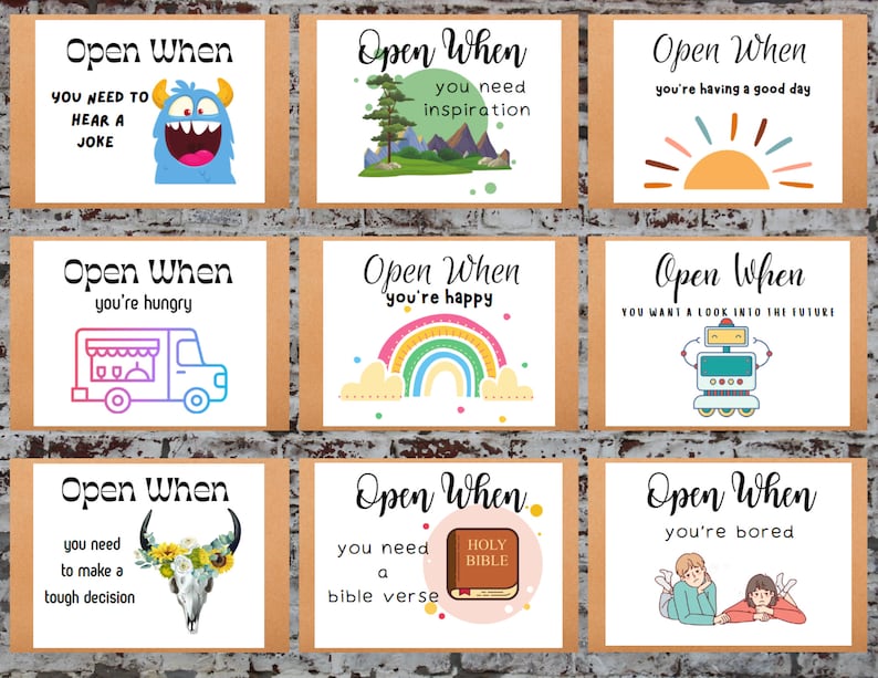 Printable Open When Envelopes DYI Open When Gift for Her - Etsy