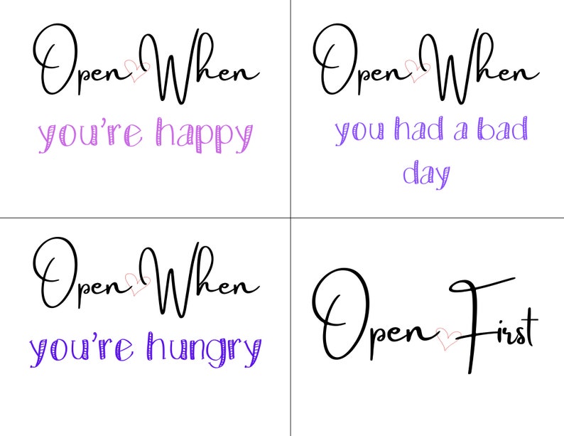 Printable Open When Envelopes DYI Open When Gift for - Etsy