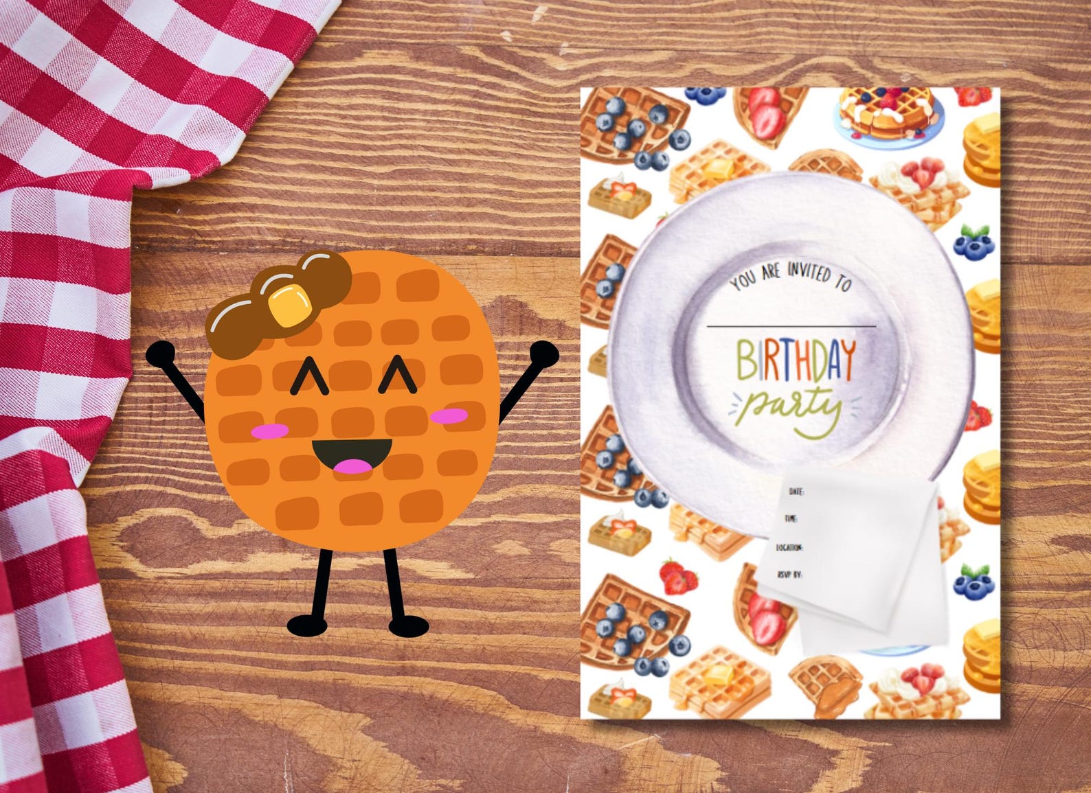 Printable Waffle Themed Birthday Waffle Themed Birthday Waffle Birthday ...