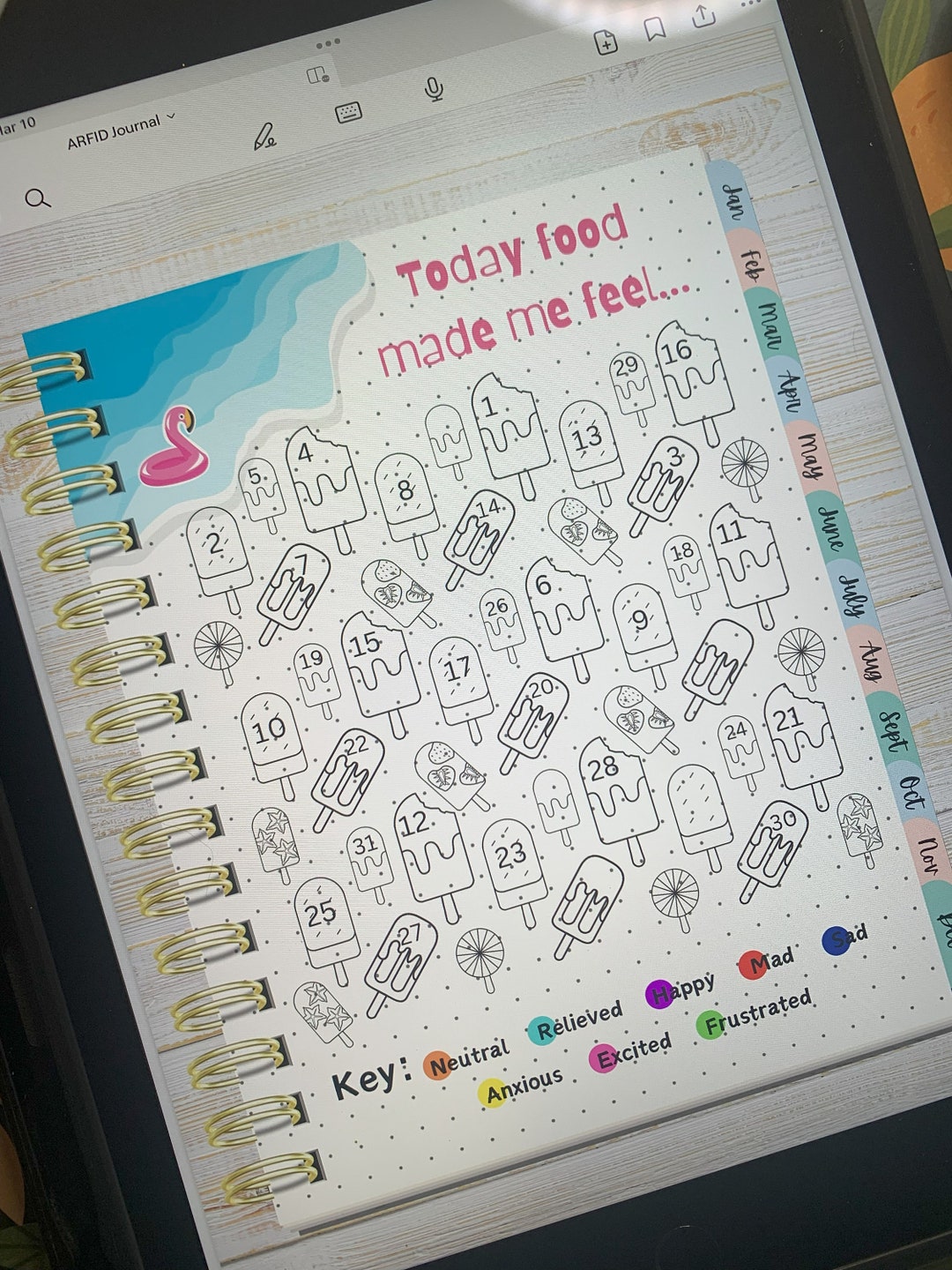 ARFID Mood Tracker Journal: 12-month Food Diary (PDF) - Etsy Australia