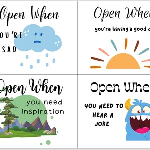 Printable Open When Envelopes - DYI Open When- Gift for Her - Printable ...