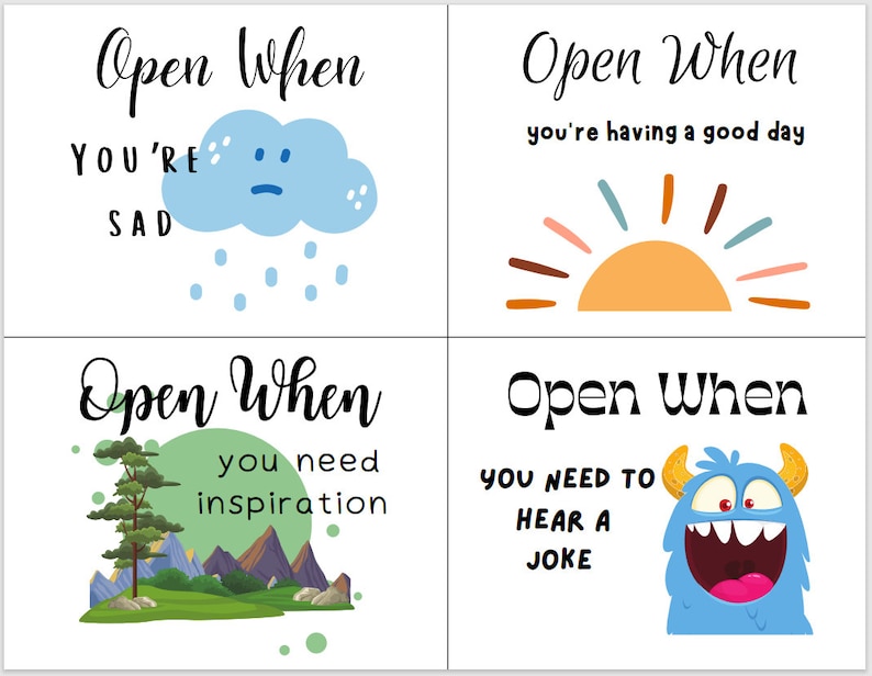 Printable Open When Envelopes DYI Open When Gift for Her - Etsy