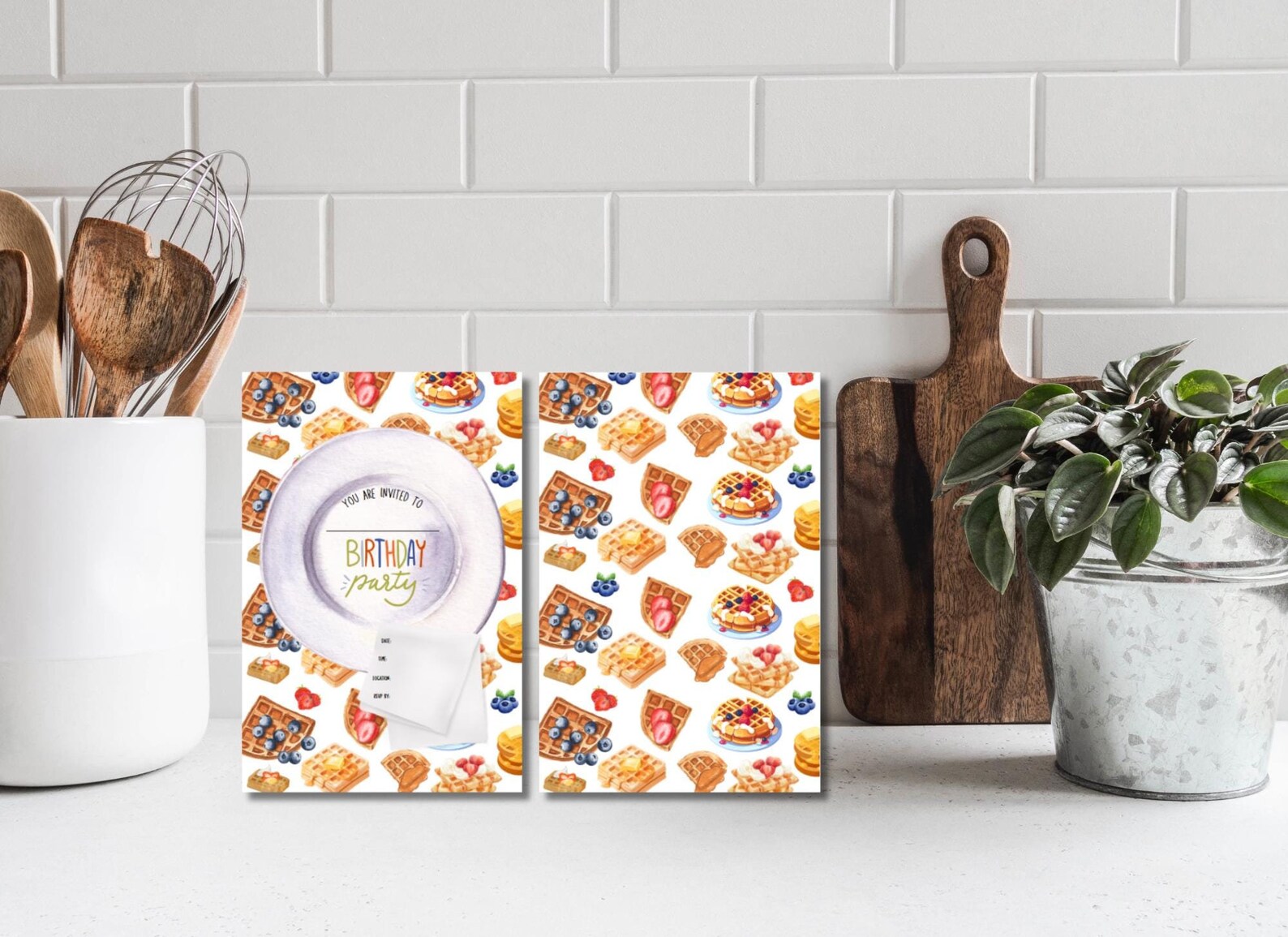 Printable Waffle Themed Birthday Waffle Themed Birthday Waffle Birthday ...